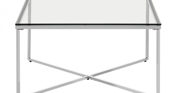 Stratus Chrome Finish Cross Base End Table